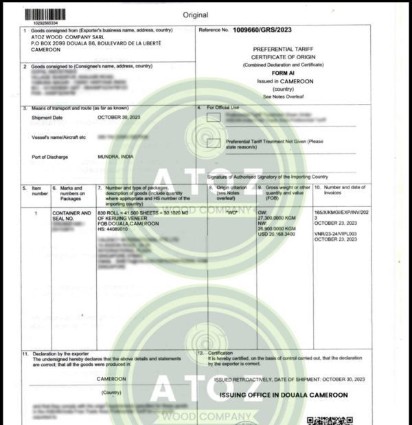 Certificate of Origin in Timber Export | Complete Guide